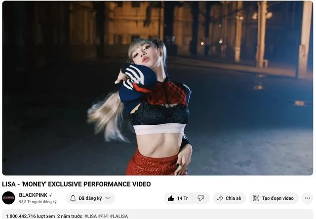MV 'Money' của Lisa (BlackPink) đạt 1 tỉ lượt xem | Báo Gia Lai điện tử